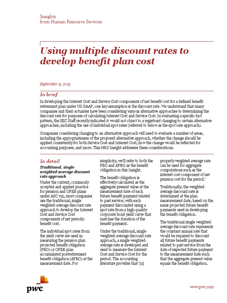 PWC Using Multiple Discount Rates Bulletin | Download Free PDF ...