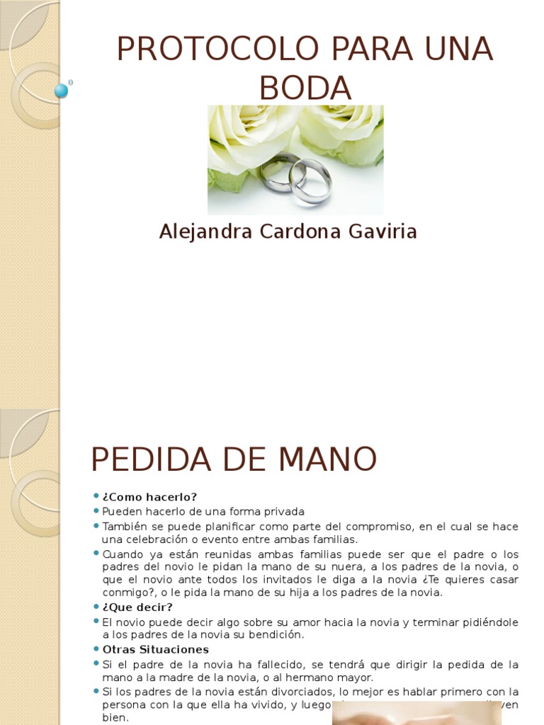 PROTOCOLO PARA UNA BODA Final | PDF | Traje (ropa) | Boda