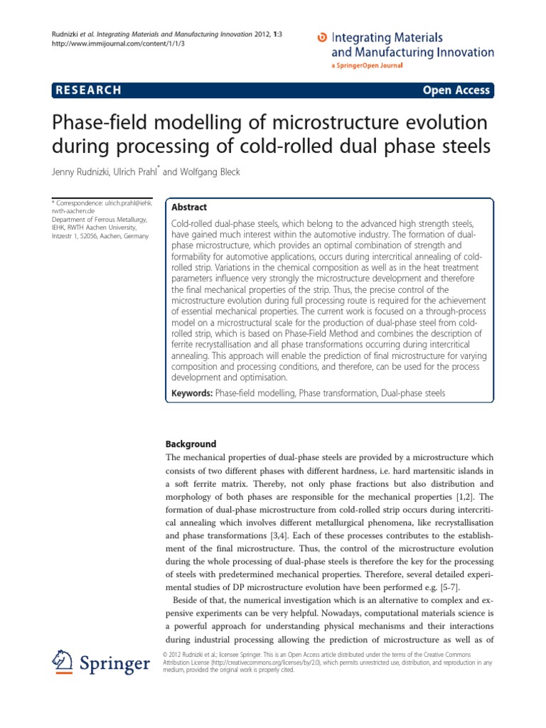 Phase-Field Modelling of Microstructure Evolution During Processing of Cold-Rolled Dual Phase ...