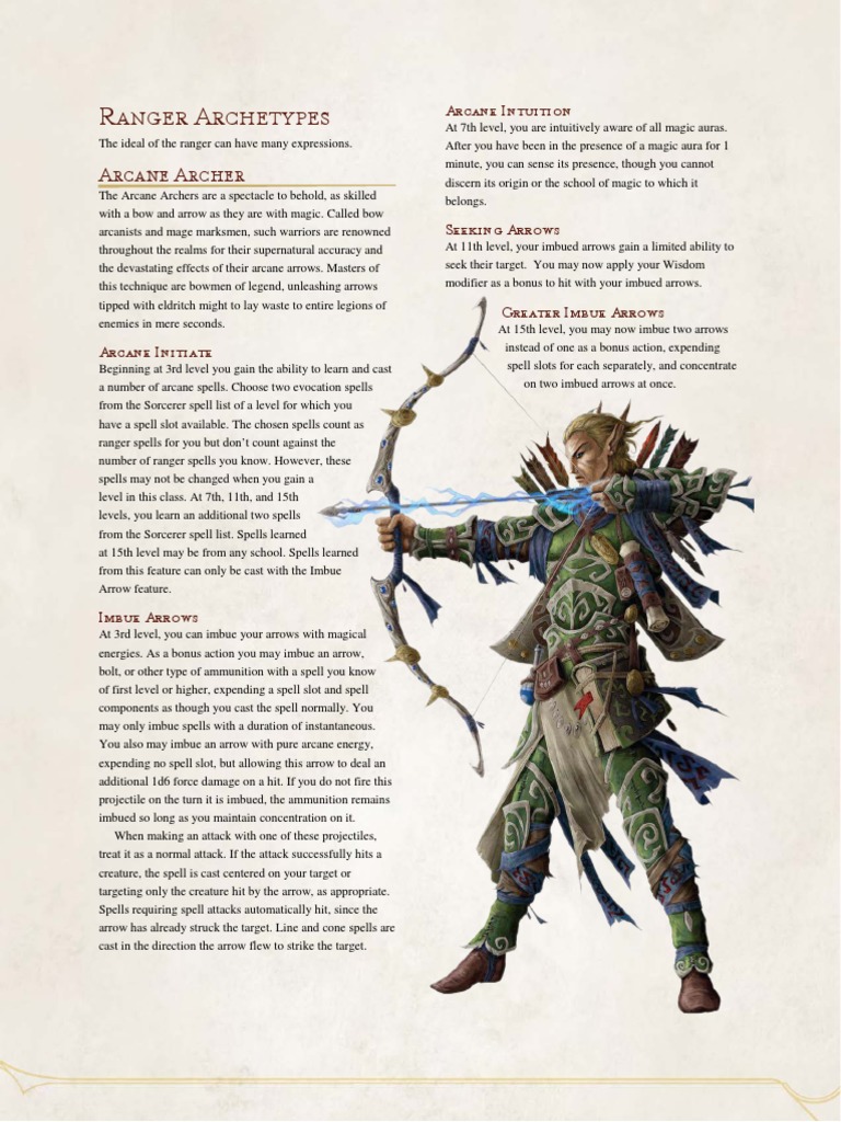 Ranger Archetypes: Arcane Archer | PDF | Magic (Paranormal) | Archery
