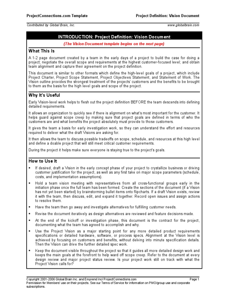 Project Vision Document | PDF | Reliability Engineering | Specification ...