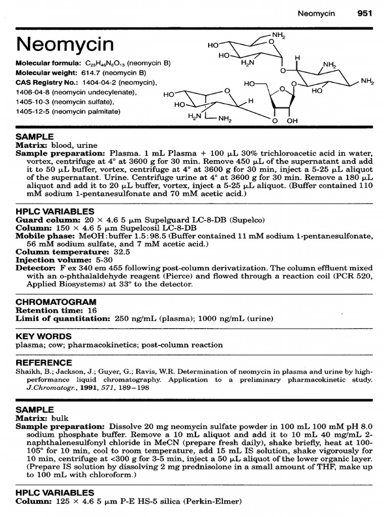 Neomycin | PDF | Chromatography | High Performance Liquid Chromatography