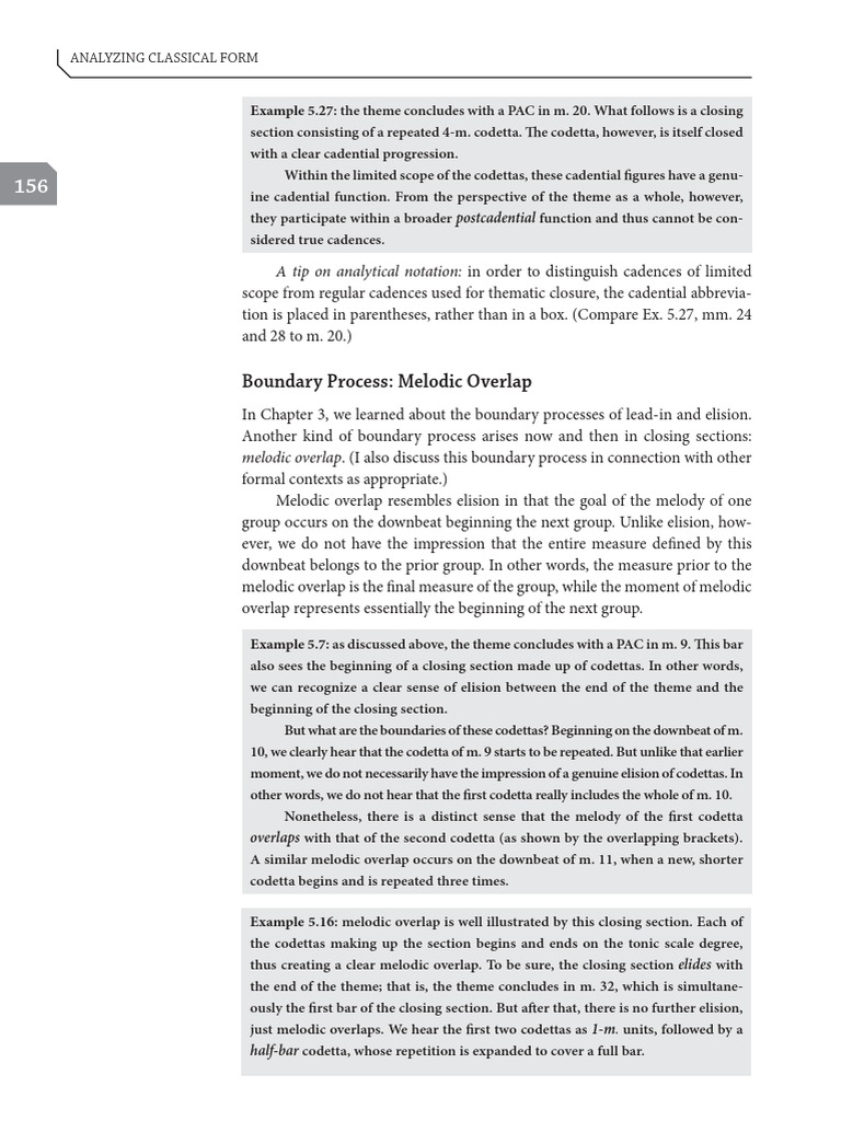 Boundary Process: Melodic Overlap: Analyzing Classical Form | PDF | Musical Forms | Musicology