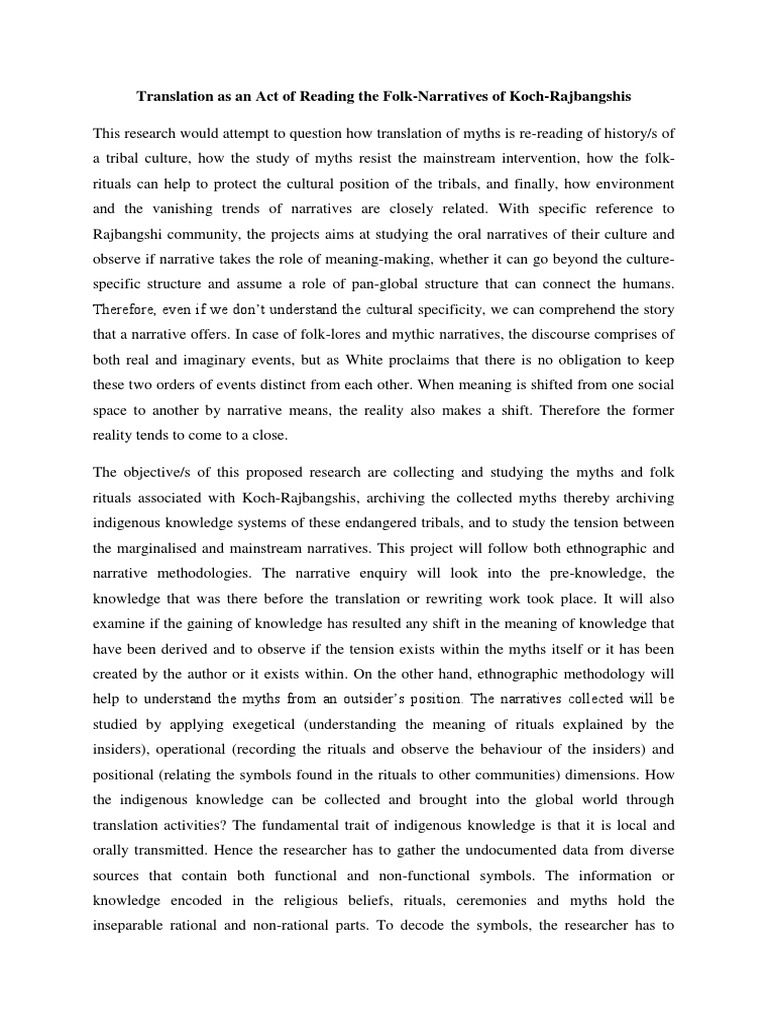 Final Proposal | PDF | Folklore | Narrative