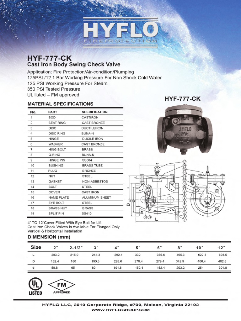 Hyflo - Check Valve Swing Type | PDF