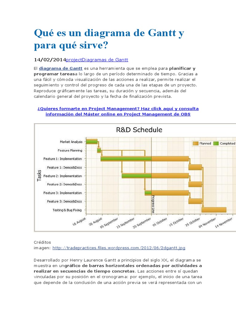 Qué Es Un Diagrama de Gantt y para Qué Sirve | PDF | Software | Informática