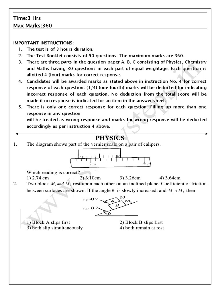 Iit Model Paper PDF | PDF | Photoelectric Effect | Gases