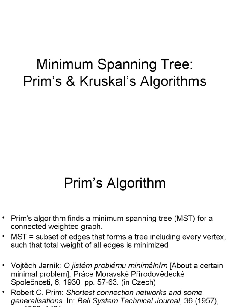 Minimum Spanning Trees Pdf Discrete Mathematics Theoretical