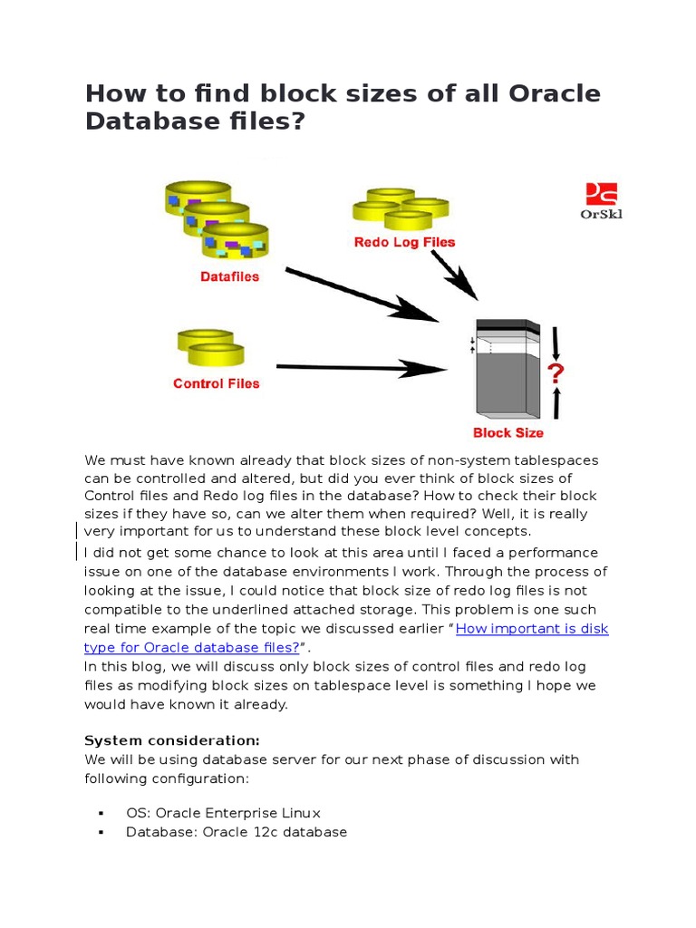 How To Find Block Sizes of All Oracle Database Files? | PDF | Oracle Database | Computer File
