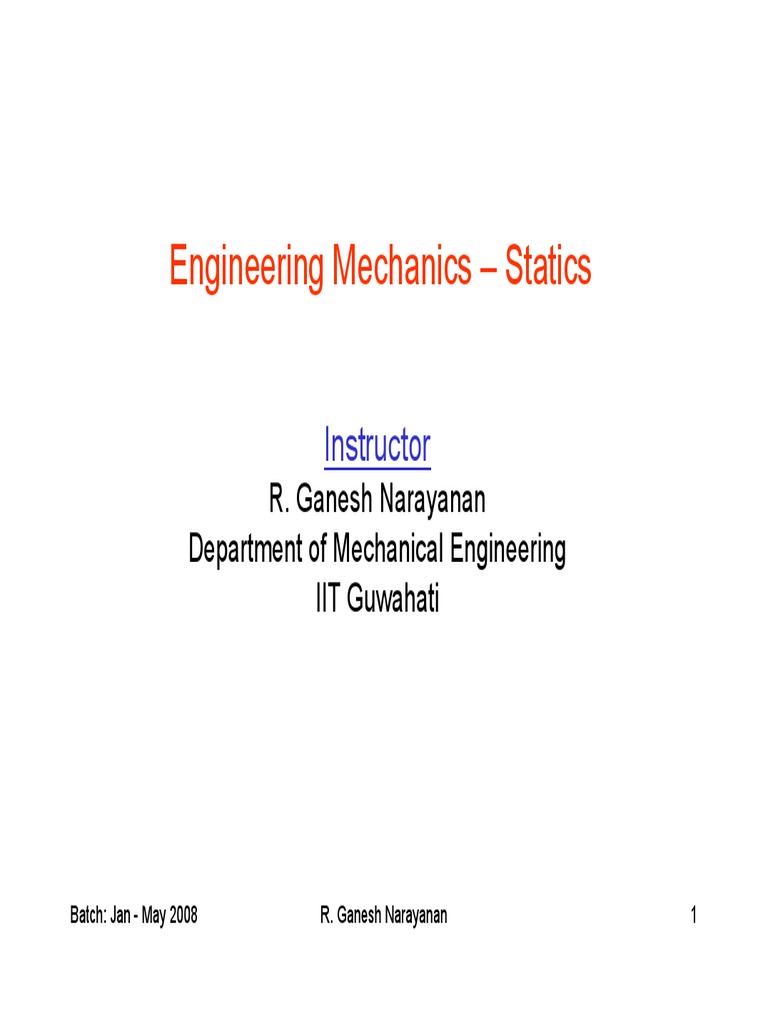 Lecture Statics | PDF