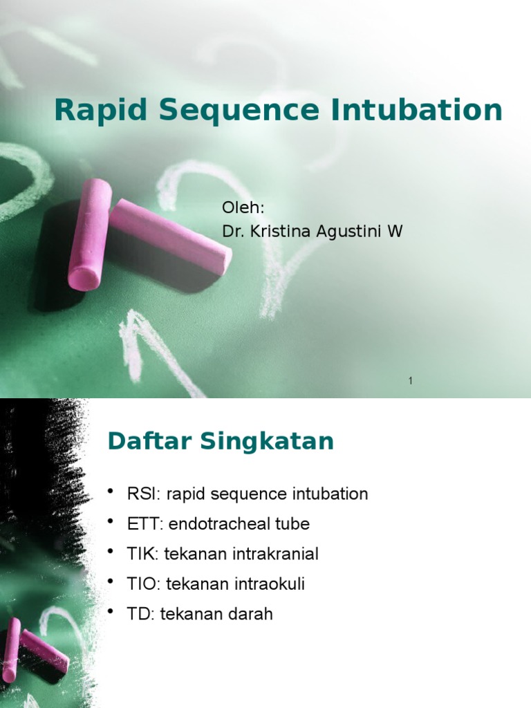 Rapid Sequence Intubation Guide | PDF | Science & Mathematics
