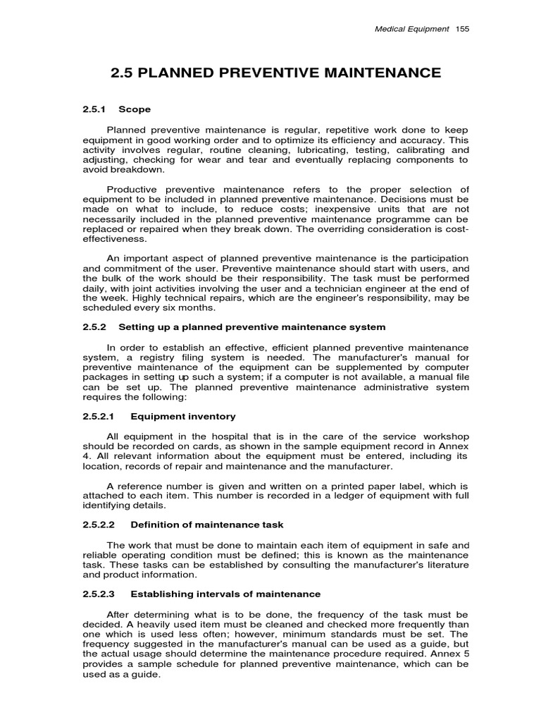 Planned Preventive Maintenance Guide | PDF | Business
