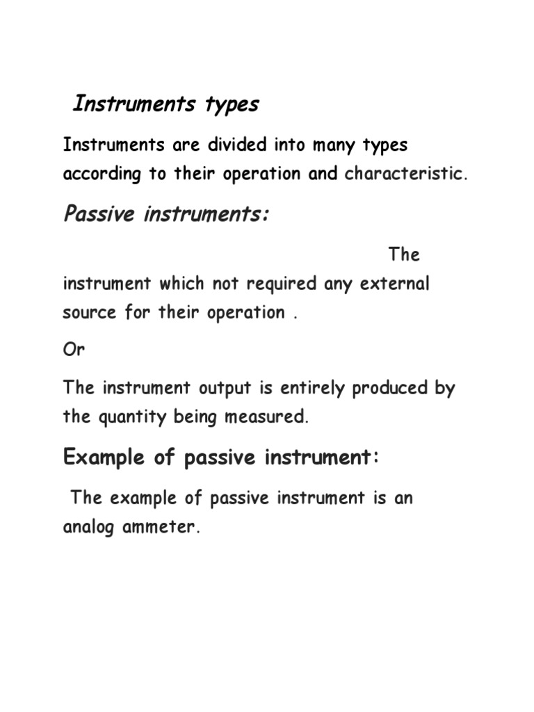 Instuments Types With Examples | Download Free PDF | Measuring ...