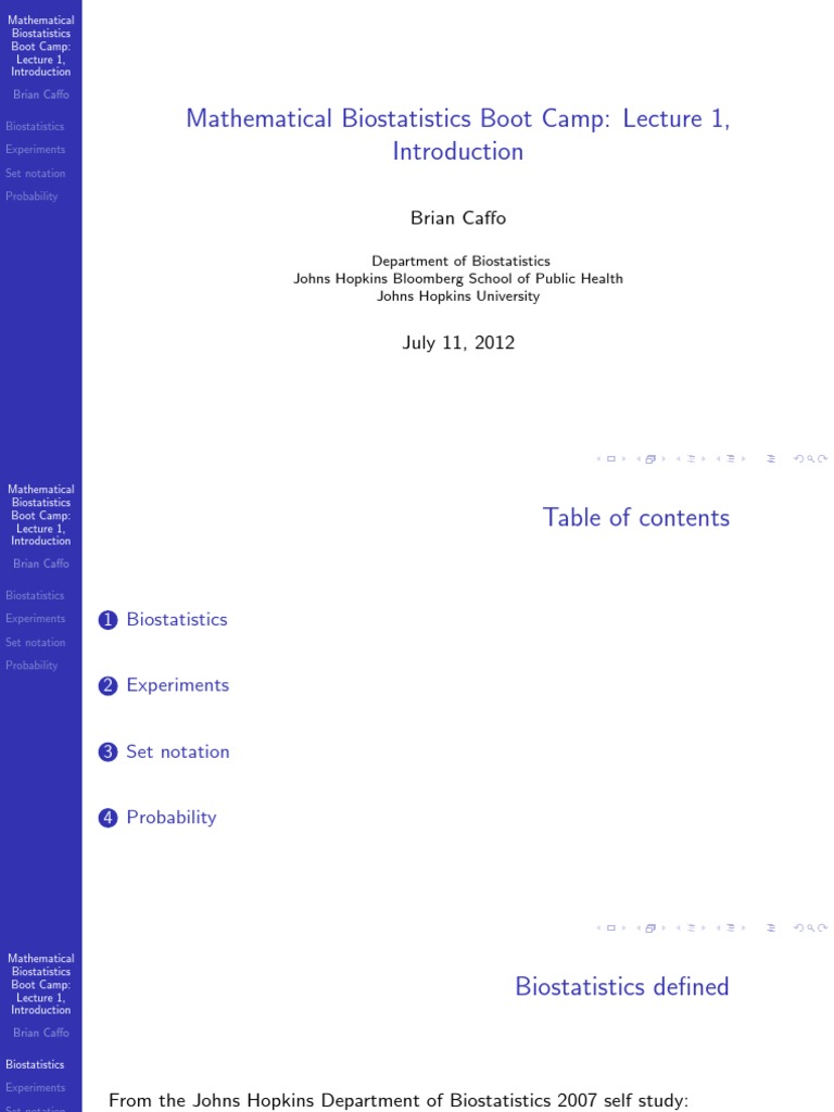 Introduction to Biostatistics: Probability Concepts, Experimental ...