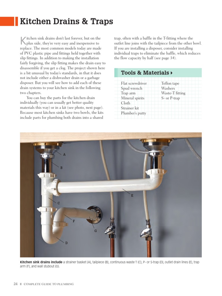 Kitchen Sink Drain Installation Guide | PDF | Home & Garden