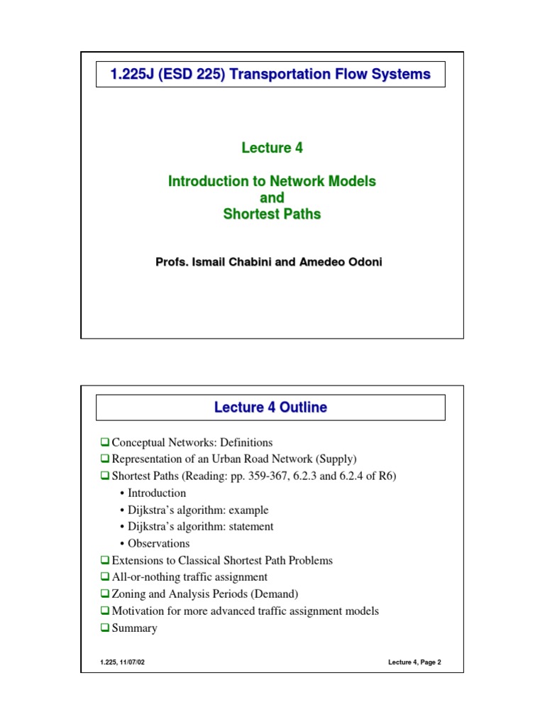 4 - Networks Model and Shortest Path | PDF | Areas Of Computer Science ...