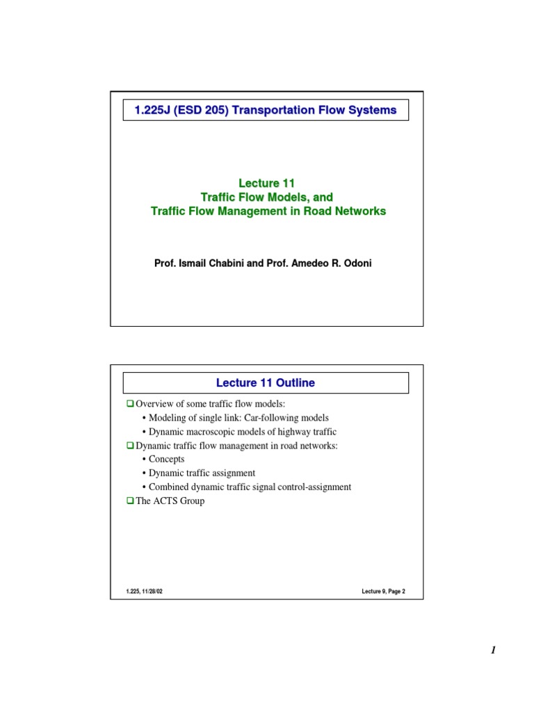 11 - Traffic Flow Management I Road Network | PDF | Applied Mathematics ...