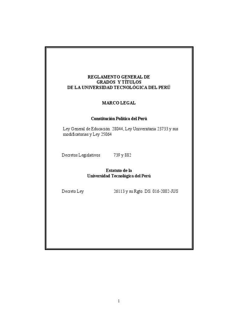 Reglamento Grados Titulos Utp | PDF | Universidad | Titulo academico