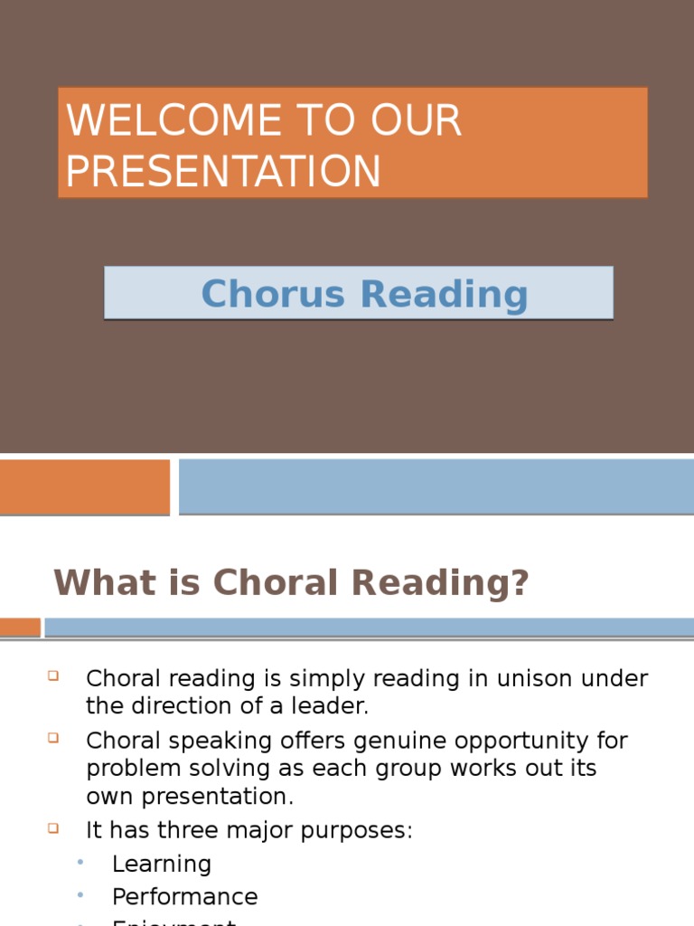Chorus Reading | Download Free PDF | Refrain | Reading (Process)