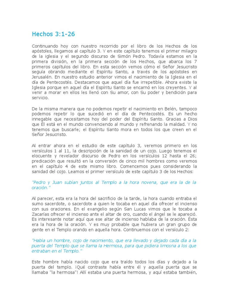 Hechos 3 | PDF | San Pedro | Jesús
