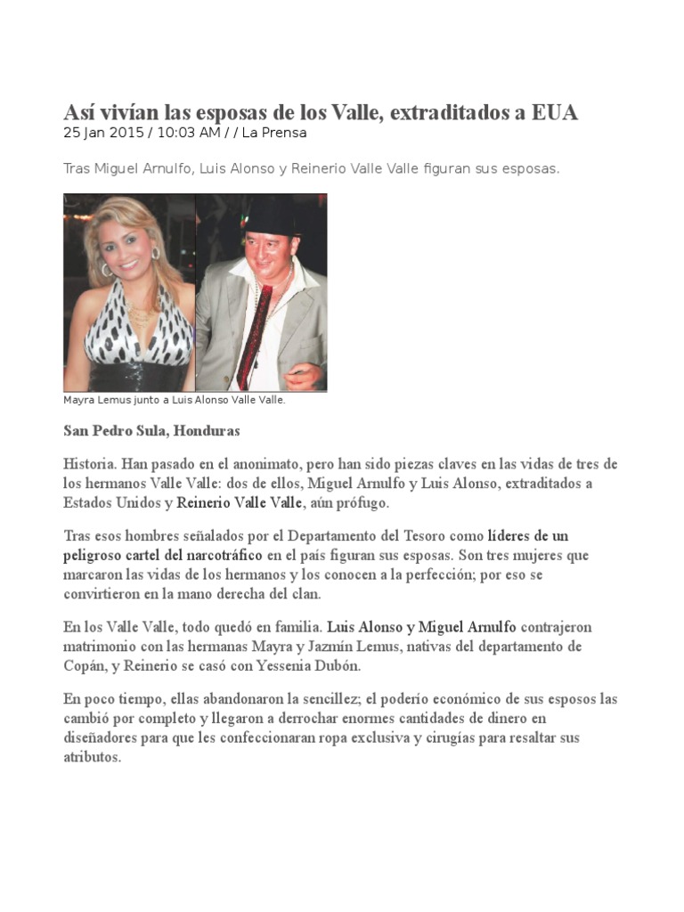Así Vivían Las Esposas de Los Valle Mayra Lemus | PDF
