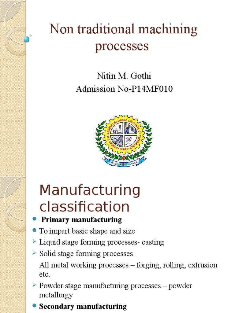 Non Traditional Machining Processes | PDF