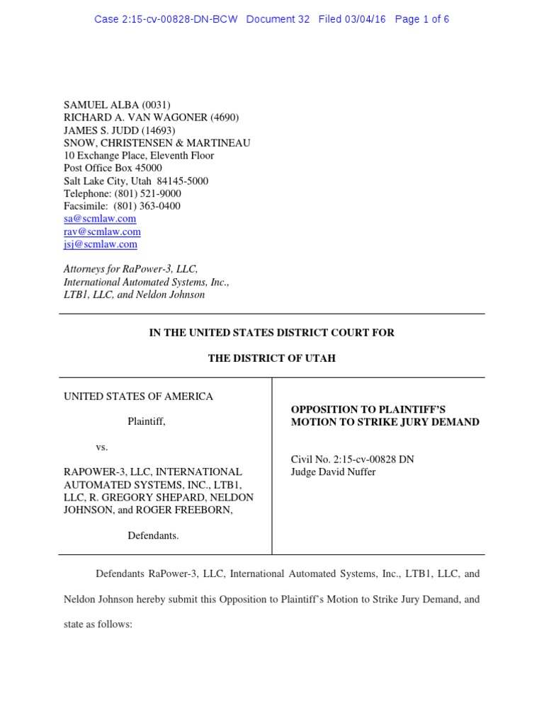 Attorneys For Rapower-3, LLC, International Automated Systems, Inc ...