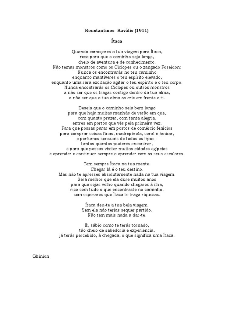 Poema - Ítaca | PDF