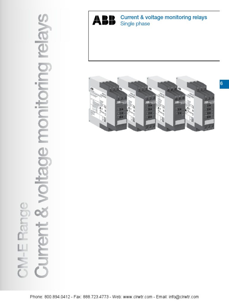 ABB Single-Phase Monitoring Relays | PDF | Relay | Electromagnetic ...
