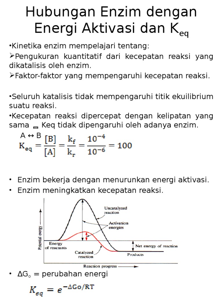 Hubungan Enzim Dengan Energi Aktivasi Dan Keq | PDF | Sains & Matematika