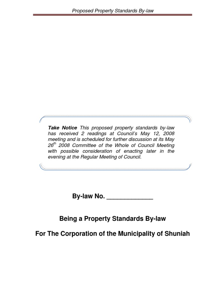 Shuniah Property Standards By-law Draft | PDF | Surface Runoff | Stormwater