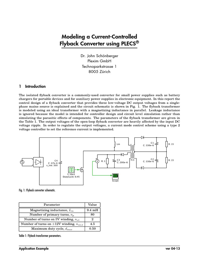 Plecs Flyback Pdf Operational Amplifier Control Theory