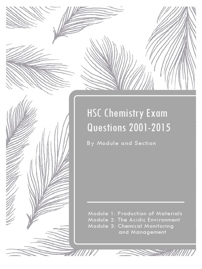 HSC Chemistry Exam Questions - by Module and Section PDF | PDF | Atoms ...