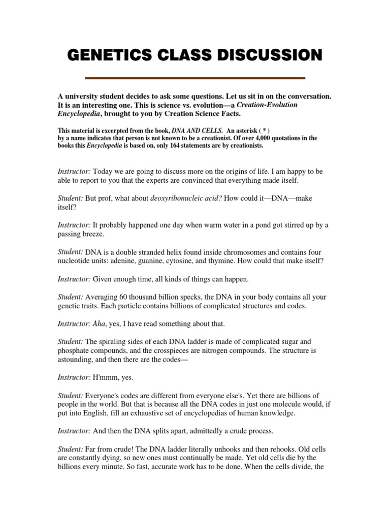 Genetics Class | PDF | Dna | Genetics