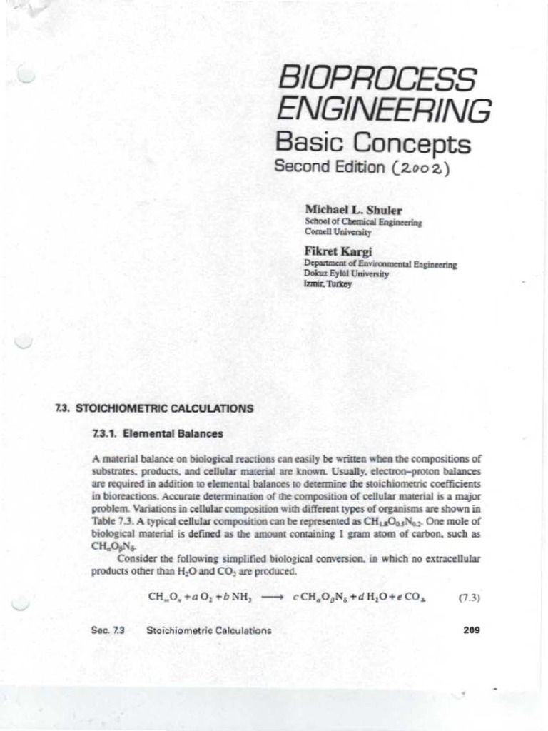 Bioprocess Engineering: Basic Concepts | PDF | Redox | Atoms