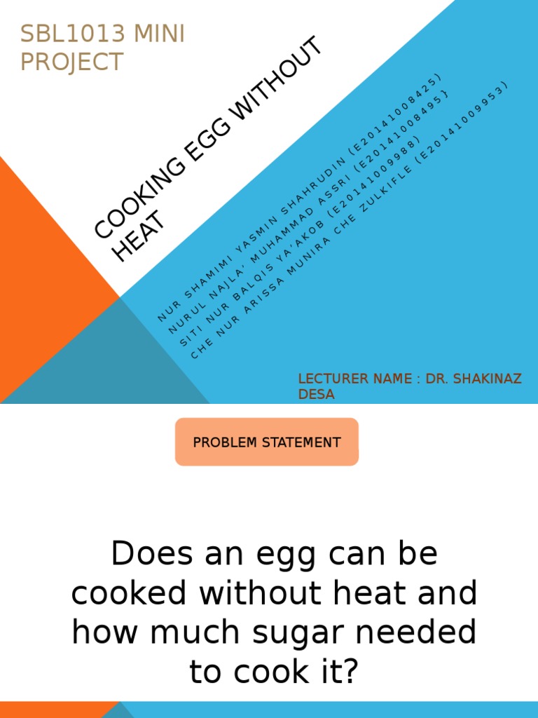Cooking Egg Without Heat | PDF
