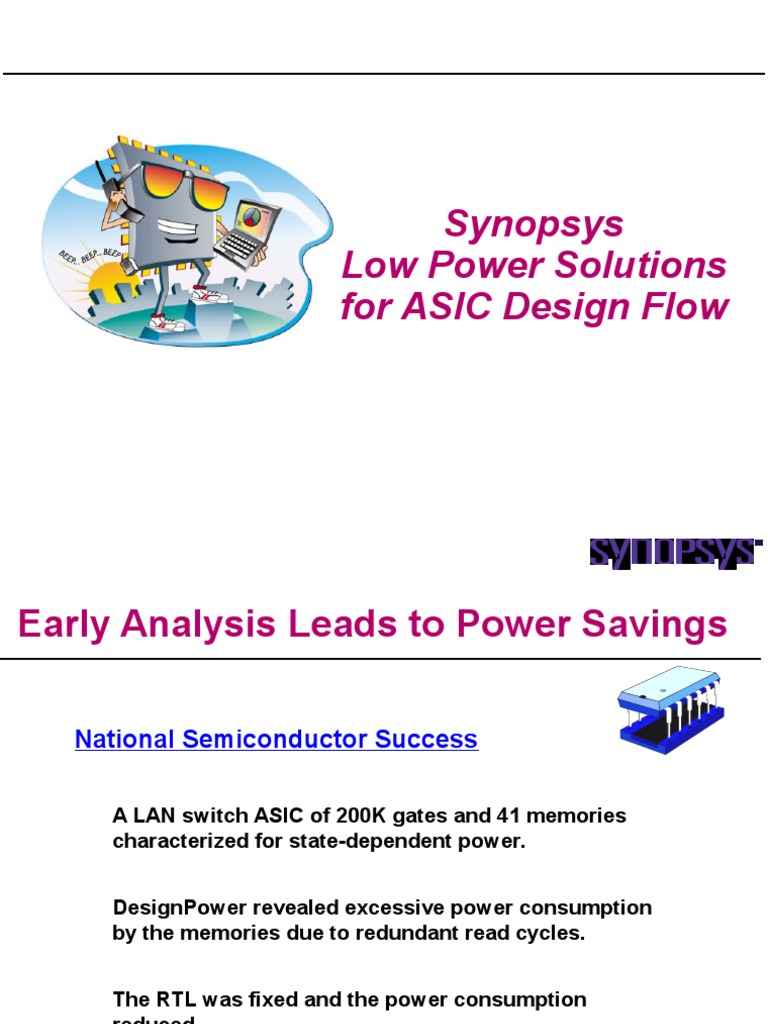 Synopsys Low Power Solutions For ASIC Design Flow | PDF | Electronic ...