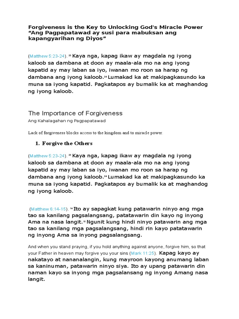Forgiveness Is The Key To Unlocking God | PDF