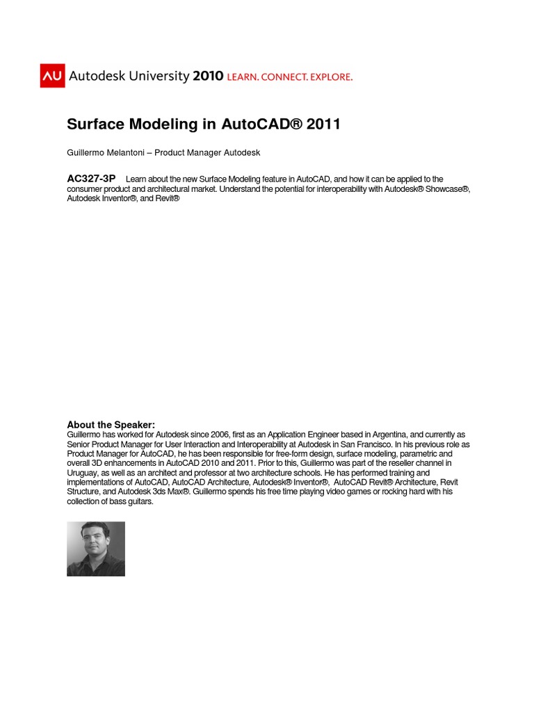 Surface Modeling in Autocad | PDF | Autodesk | Autodesk Revit