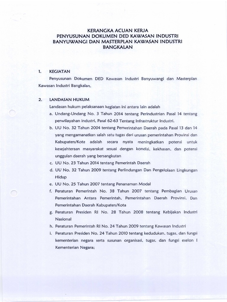 KAK DED Dan Masterplan Industri | PDF