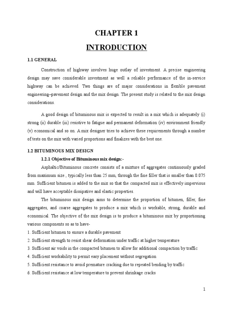 Project On Bituminous Mix Design | PDF | Road Surface | Asphalt