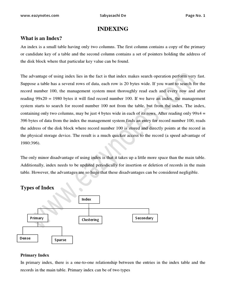 Indexing PDF | PDF | Database Index | Information Technology Management