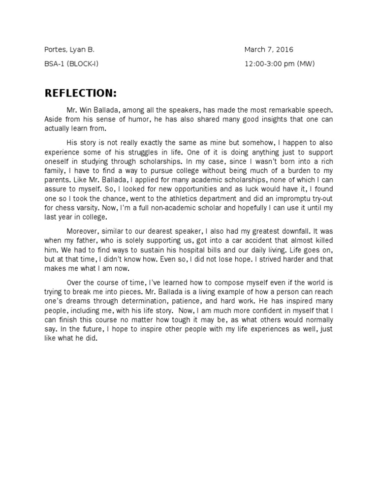 Reflection | PDF | Self-Improvement