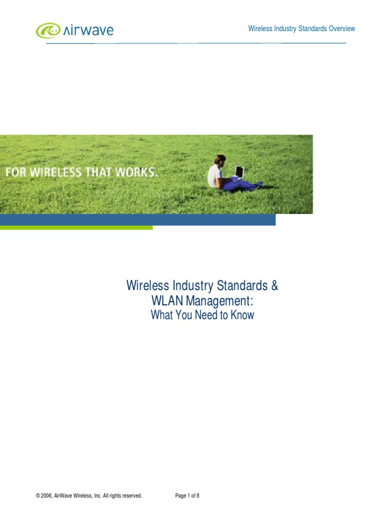 Wireless Industry Standards & WLAN Management:: What You Need To Know ...