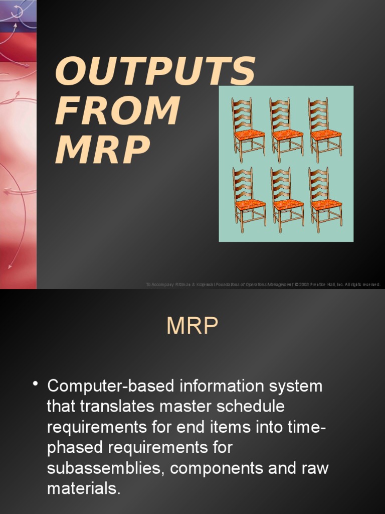 Output From MRP | Operations Management | Commercial Item Transport And ...
