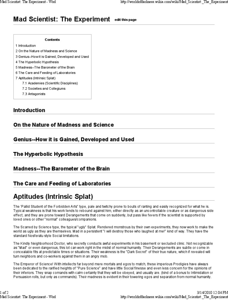 Mad Scientist Experiment Guide | PDF | Experiment | Science
