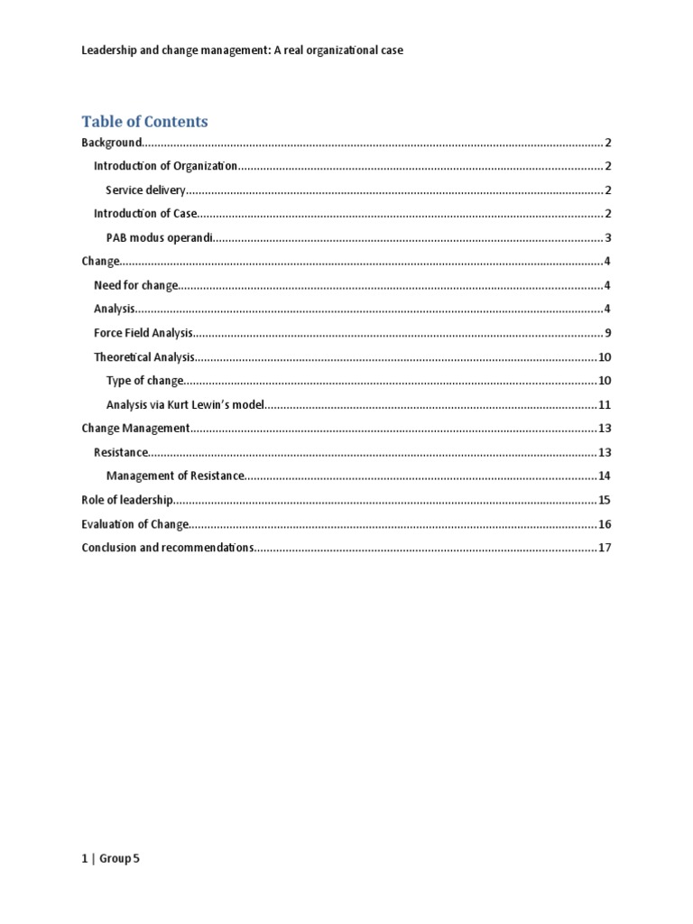 A Real Organizational Case On Change Management | PDF | Leadership ...