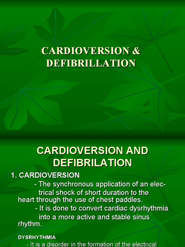 Cardioversion vs. Defibrillation Guide | PDF | Self-Improvement ...