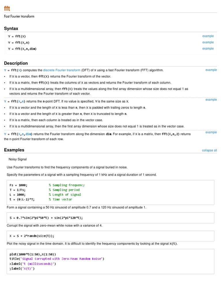 Fast Fourier Transform - MATLAB FFT - MathWorks España | PDF | Fast ... Fast Fourier Transform - MATLAB FFT - MathWorks España | PDF | Fast ...