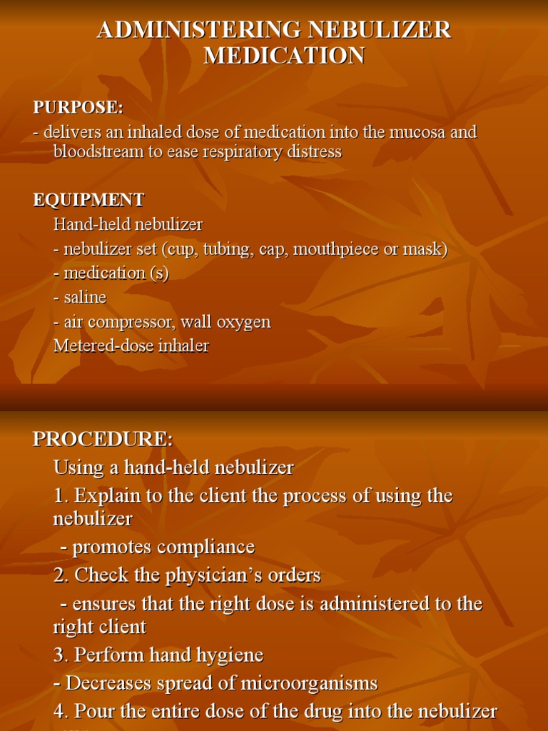 Nebulization | PDF | Equipment | Health Care